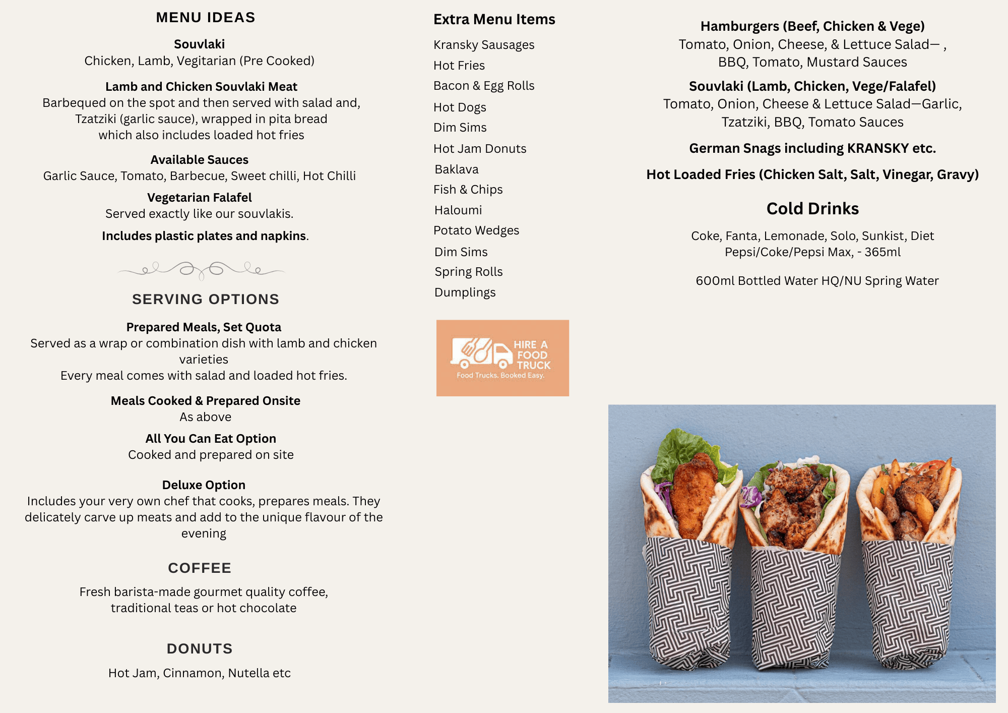 Greek Cuisine - Hire A Food Truck