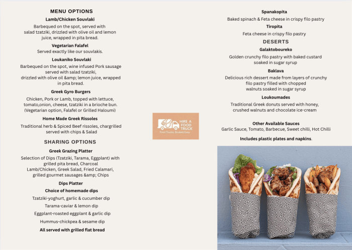 Greek Cuisine - Hire A Food Truck