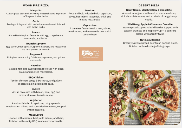 Gourmet Wood Fire Pizza - Hire A Food Truck