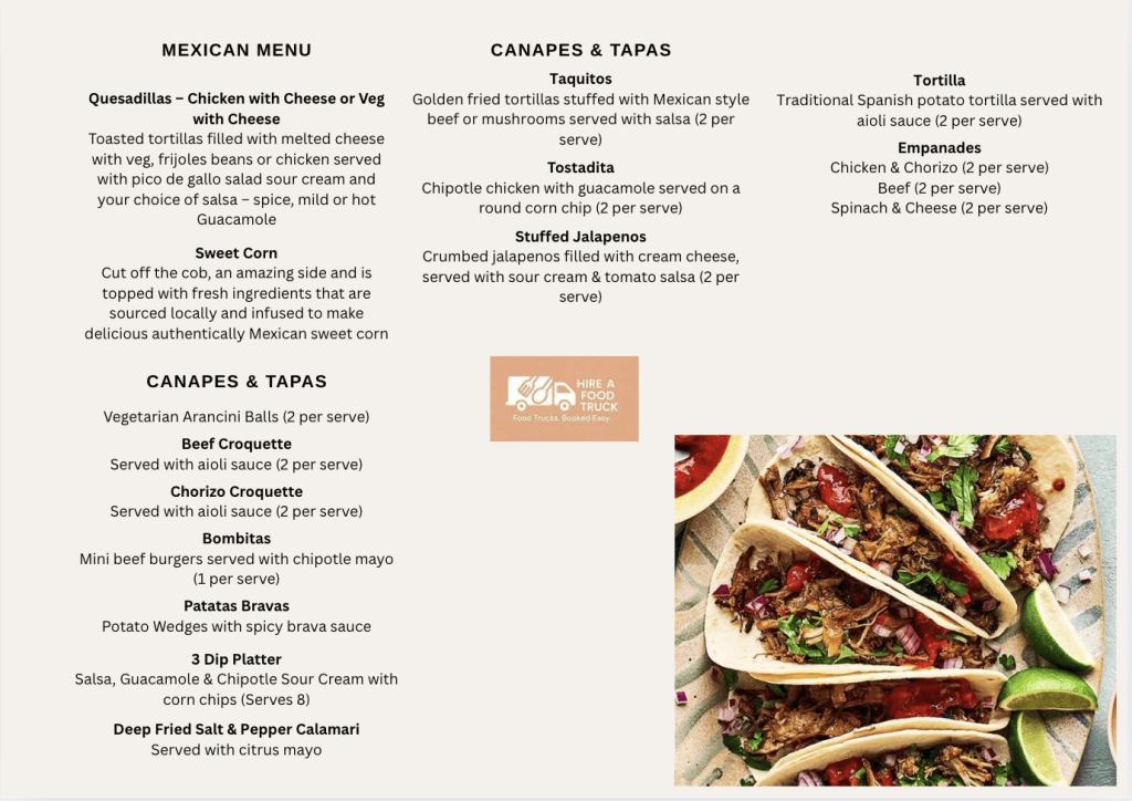 Mexican Cuisine - Hire A Food Truck